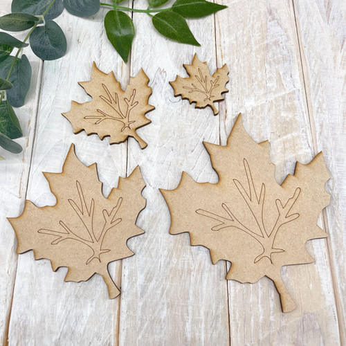 MDF Autumn Leaf 2 10 Pack | woodenshapecompany