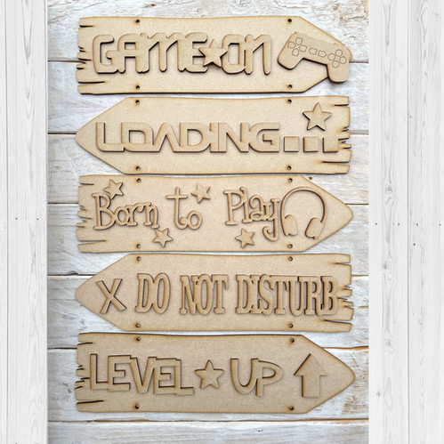 Gaming Theme Direction Sign | woodenshapecompany