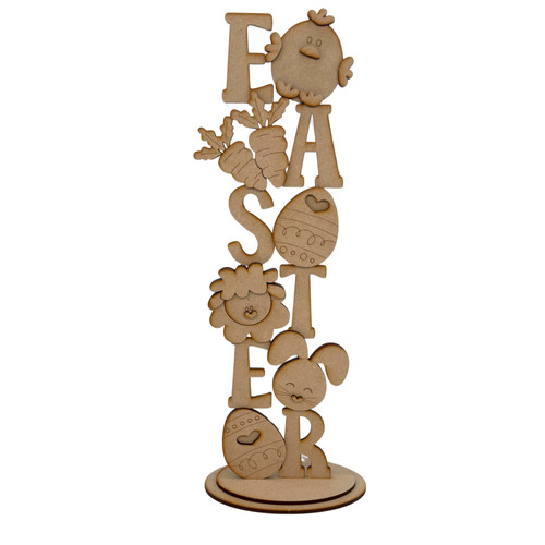 MDF Easter Animals Sign on Stand | woodenshapecompany