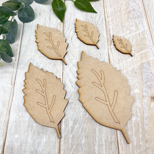 MDF Autumn Leaf 1 10 Pack | woodenshapecompany