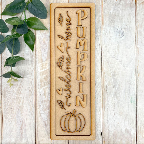 MDF 30cm Welcome Home Pumpkin | woodenshapecompany