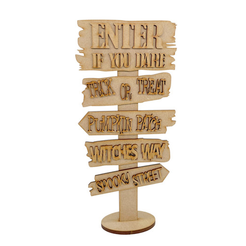 MDF Halloween Sign Post | woodenshapecompany