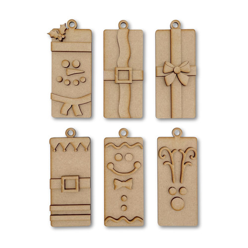 MDF Minimalist Christmas Character Tags | woodenshapecompany