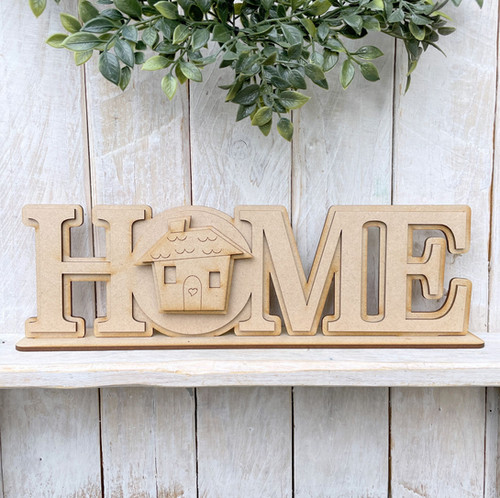 Interchangeable Home Sign on Stand | woodenshapecompany