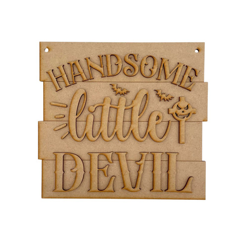 MDF Halloween Sign Handsome Little Devil | woodenshapecompany