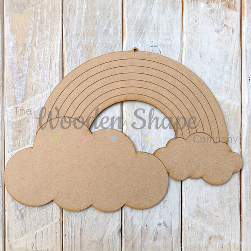MDF Laser Cut Craft Hanging Rainbow 30cm C2 | woodenshapecompany