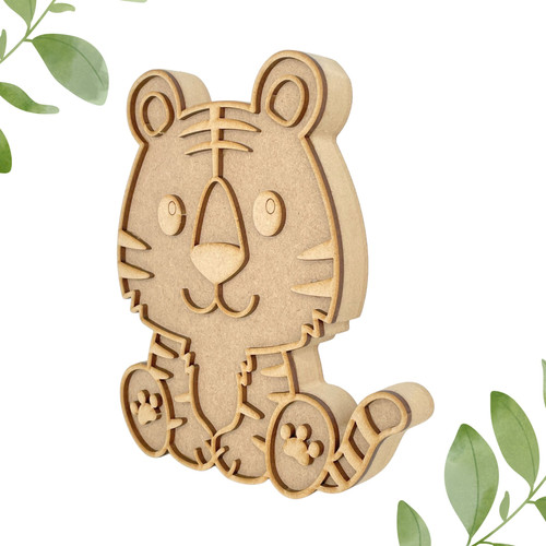 Clearance 18mm MDF Jungle Theme Animal Freestanding Shelfie Tiger ...