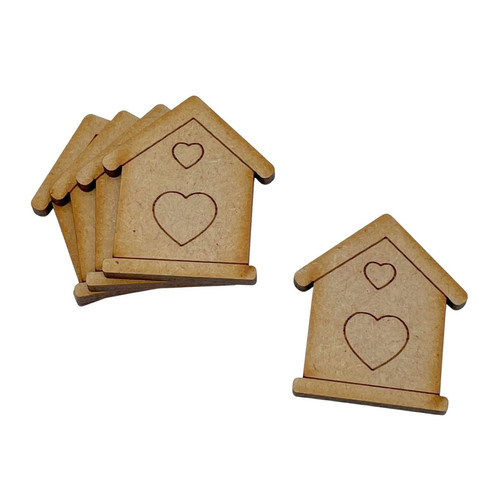 5 Pack MDF Bird House Small | woodenshapecompany