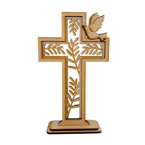 Layered Laurel Cross | woodenshapecompany