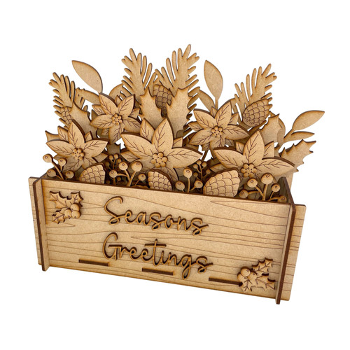 MDF Christmas Poinsettia Flower Planter, Craft Kit, Christmas Flowers ...