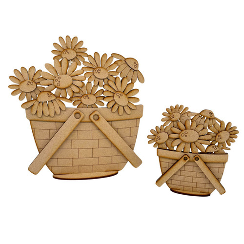 MDF Flower Basket Interchangeable Daisy | woodenshapecompany