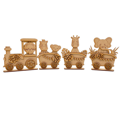 MDF Train Craft Kit Jungle Themee | woodenshapecompany