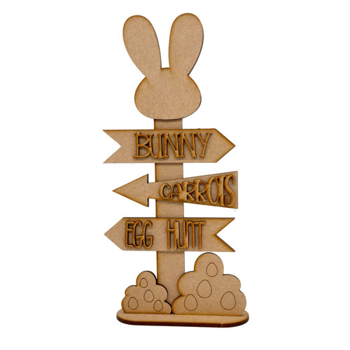 MDF Easter Bunny Mini Sign Post | woodenshapecompany