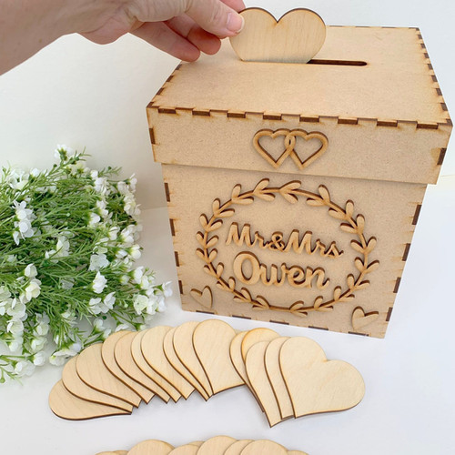 Personalised Build Your Own Wedding Wish Box Laurel | woodenshapecompany