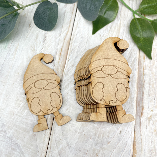 MDF Christmas Gnome Santa 10 Pack | woodenshapecompany