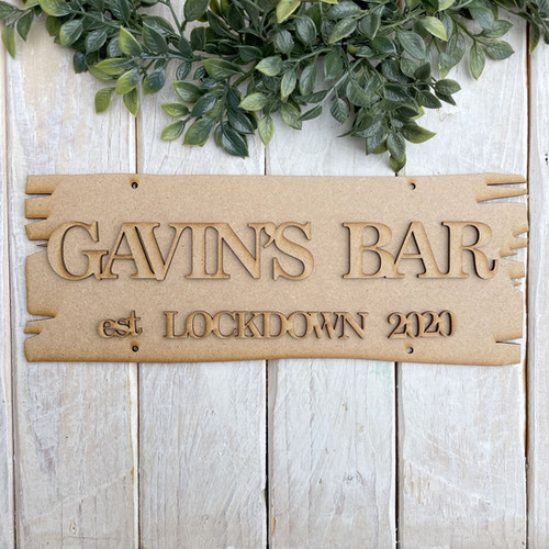 Personalised Top Plaque Direction Sign Bar | woodenshapecompany