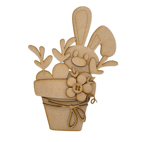 MDF Easter Bunny Floral Pot | woodenshapecompany