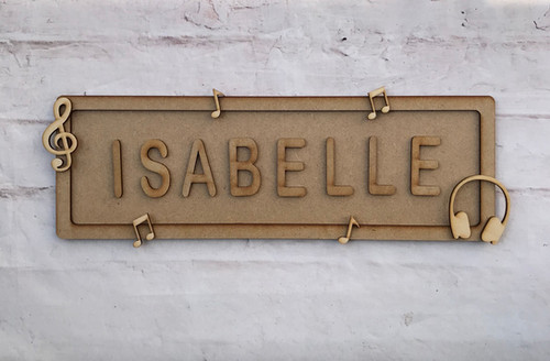 Music Theme Room Sign Large (up to 10 letters) | woodenshapecompany