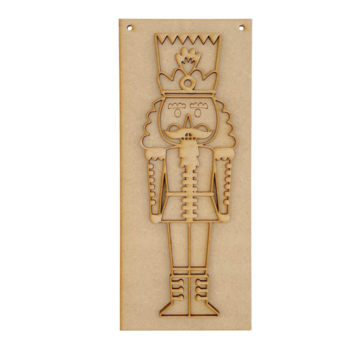 MDF Christmas Nutcracker Theme 10cm x 24cm Nutcracker Sign ...