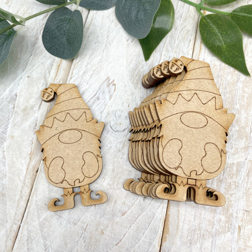 MDF Christmas Gnome Elf Boy 10 Pack | woodenshapecompany