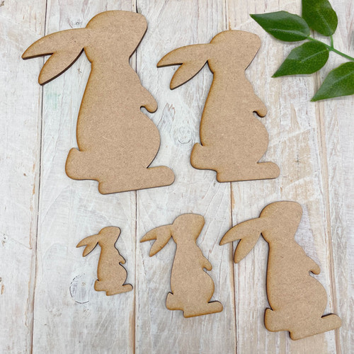 MDF Easter Shape 10 Pack Bunny Side | woodenshapecompany
