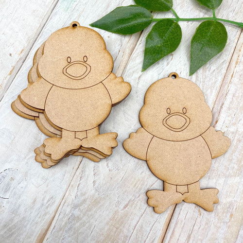 MDF Easter Decoration with Hole 10cm 5 Pack Duck | woodenshapecompany