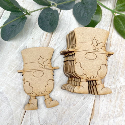 MDF Christmas Gnome Snowman 10 Pack | woodenshapecompany