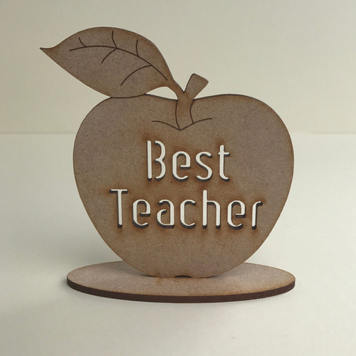 MDF Apple on Stand with Cut Out | woodenshapecompany