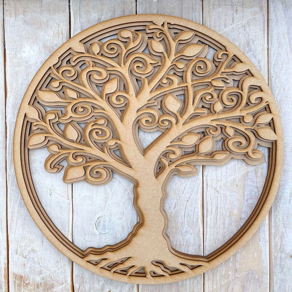 Multi Layered MDF Family Tree Circle Kit | woodenshapecompany