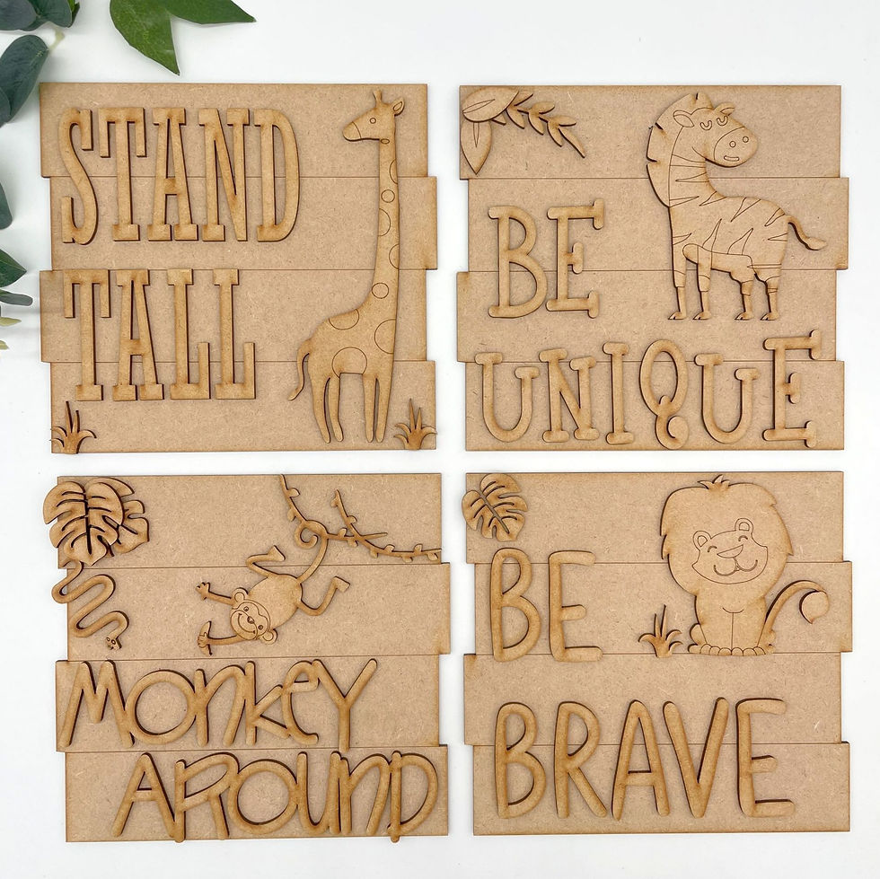 MDF 20cm Jungle Theme Signs | woodenshapecompany