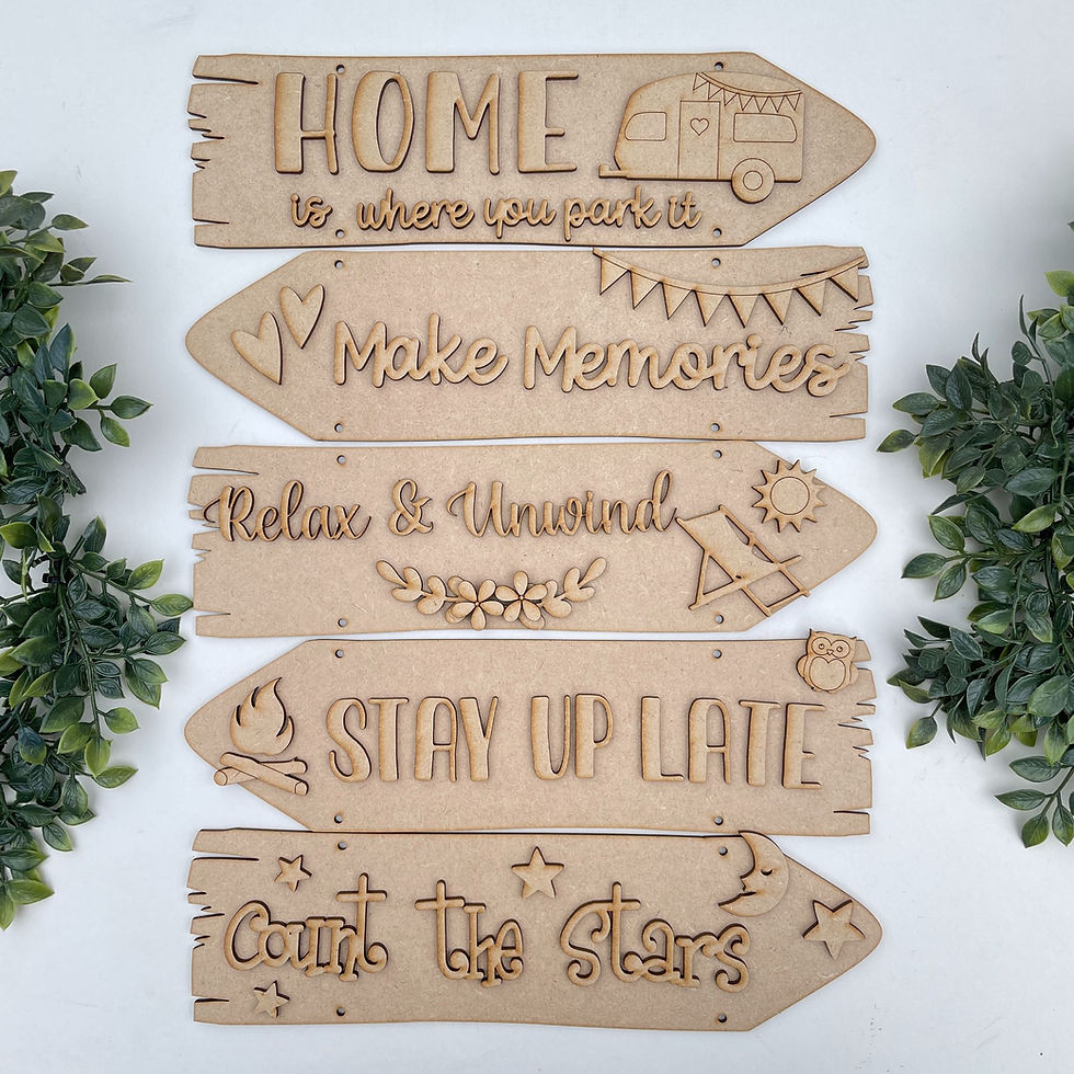 Caravan Theme Direction Sign | woodenshapecompany