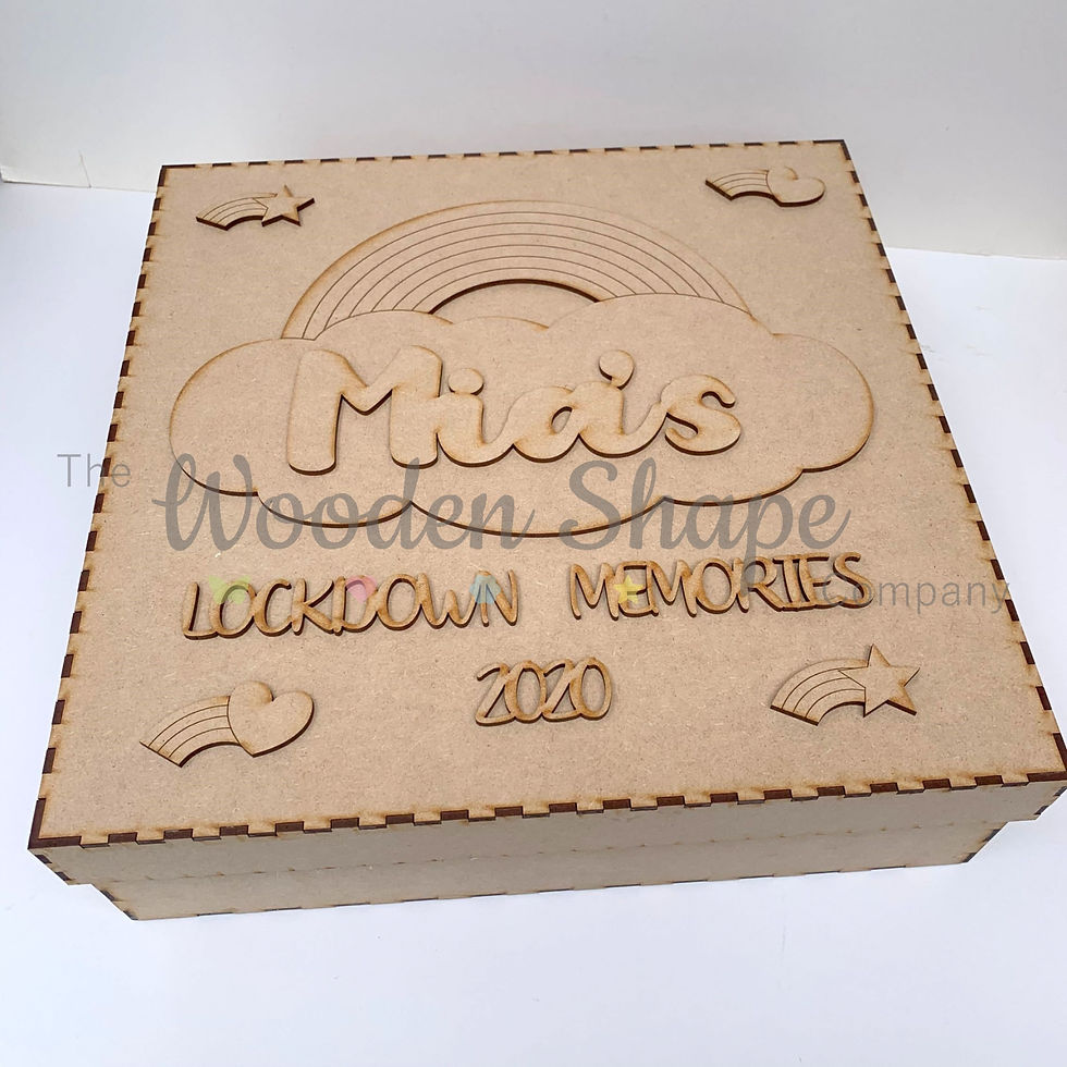 MDF Build Your Own Large 14" Square Lockdown Memories Box S2 ...