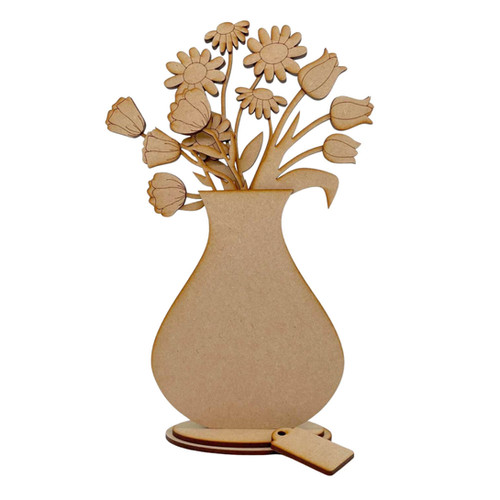 MDF Flower Vase on Stand | woodenshapecompany