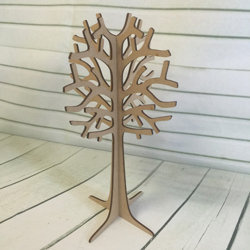MDF Wooden Jewelery Tree 29cm Tall Freestanding | woodenshapecompany
