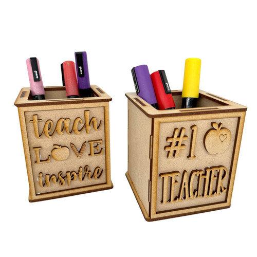 MDF Teacher Pencil Pot | woodenshapecompany