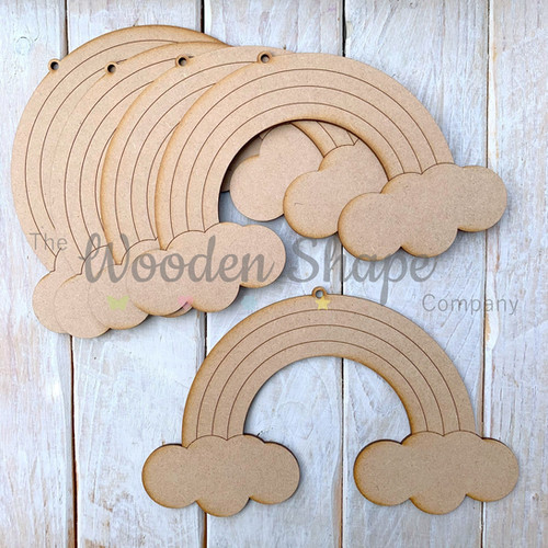 MDF Laser Cut Craft Kit 20cm Rainbow 5 Pack | woodenshapecompany