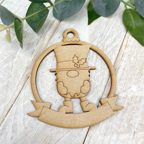 MDF Christmas Banner Bauble Gnome Snowman | woodenshapecompany