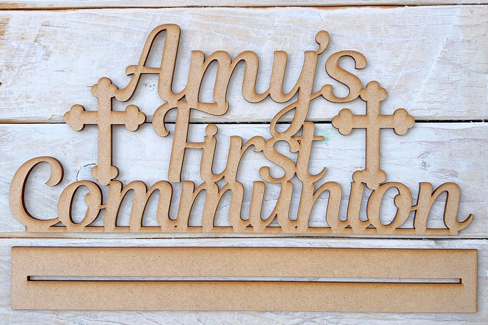 First Communion Sign with Stand | woodenshapecompany