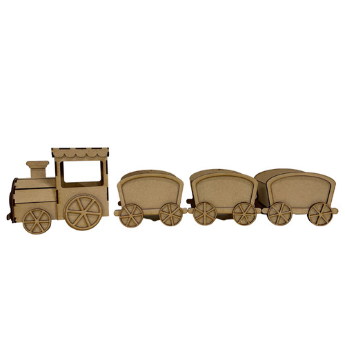 MDF Train Craft Kit 3D Train with Carriages | woodenshapecompany