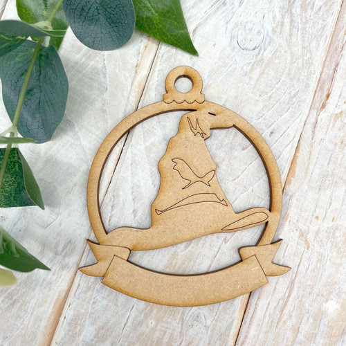 MDF Halloween Banner Bauble Wizard Hat | woodenshapecompany