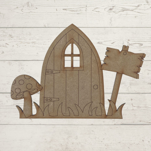 MDF Wooden Fairy Door FK PW | woodenshapecompany