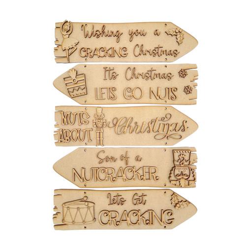 MDF Christmas Nutcracker Theme Direction Sign | woodenshapecompany