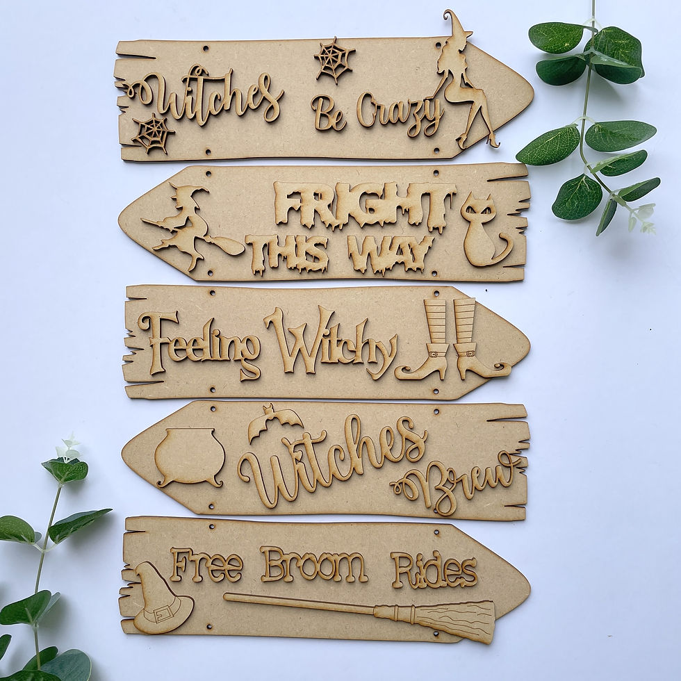 Halloween Witches Theme Direction Sign | woodenshapecompany