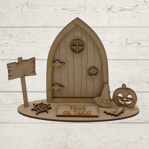 MDF Fairy Door Stand Halloween | woodenshapecompany