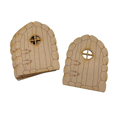 5 Pack MDF Wooden Fairy Door Flat CS | woodenshapecompany