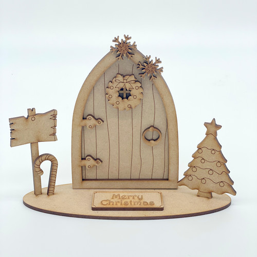 MDF Fairy Door Stand Christmas | woodenshapecompany