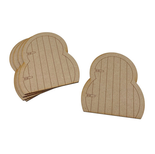5 Pack MDF Fairy Doors Code Flat RB | woodenshapecompany