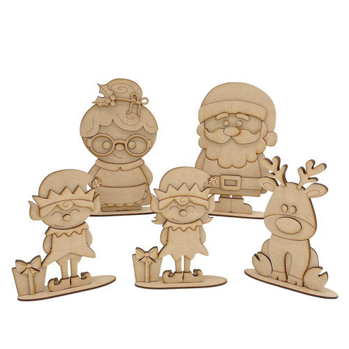 MDF Layered Set of 5 Christmas Characters | woodenshapecompany