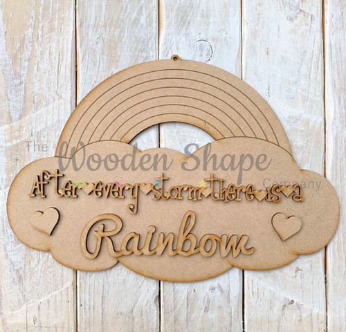 MDF Laser Cut Craft Hanging Rainbow 30cm LC After Every Storm ...