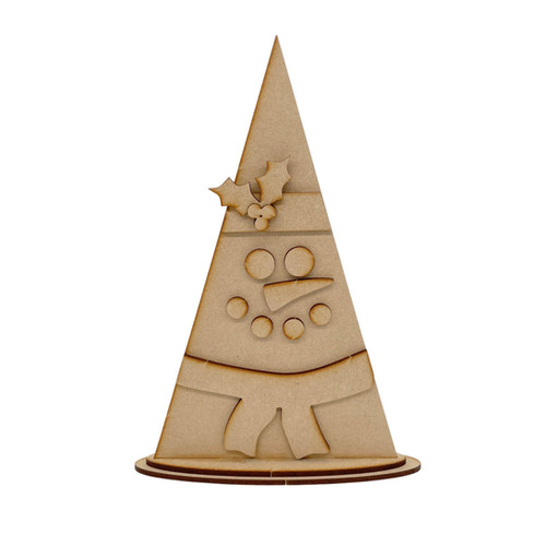 MDF Minimal Christmas Tree Snowman | woodenshapecompany